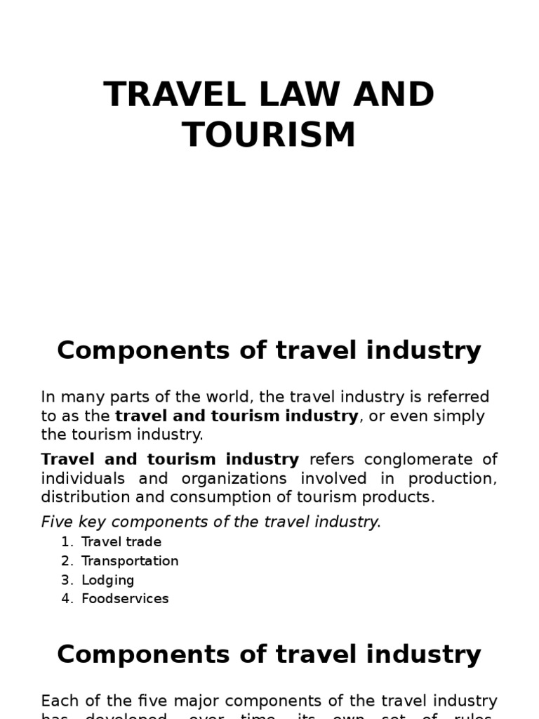 Introduction To Travel and Tourism Law | PDF | Tourism | Treaty