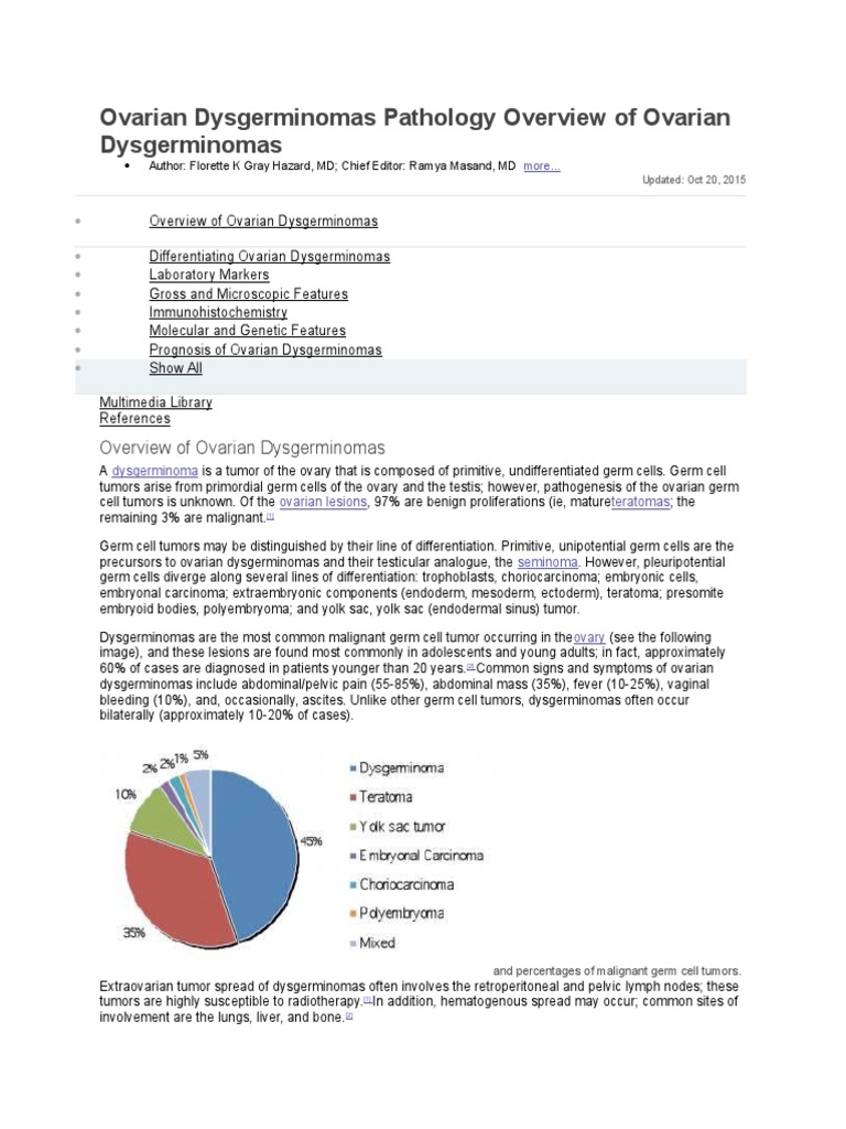 Ovarian Dysgerminomas Pathology | PDF | Ovarian Cancer | Carcinoma