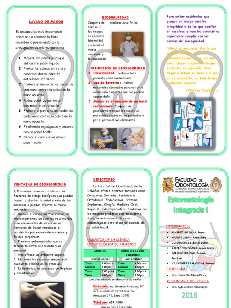 Bioseguridad Triptico | PDF | Ciencias de la Salud | Cuidado de la salud