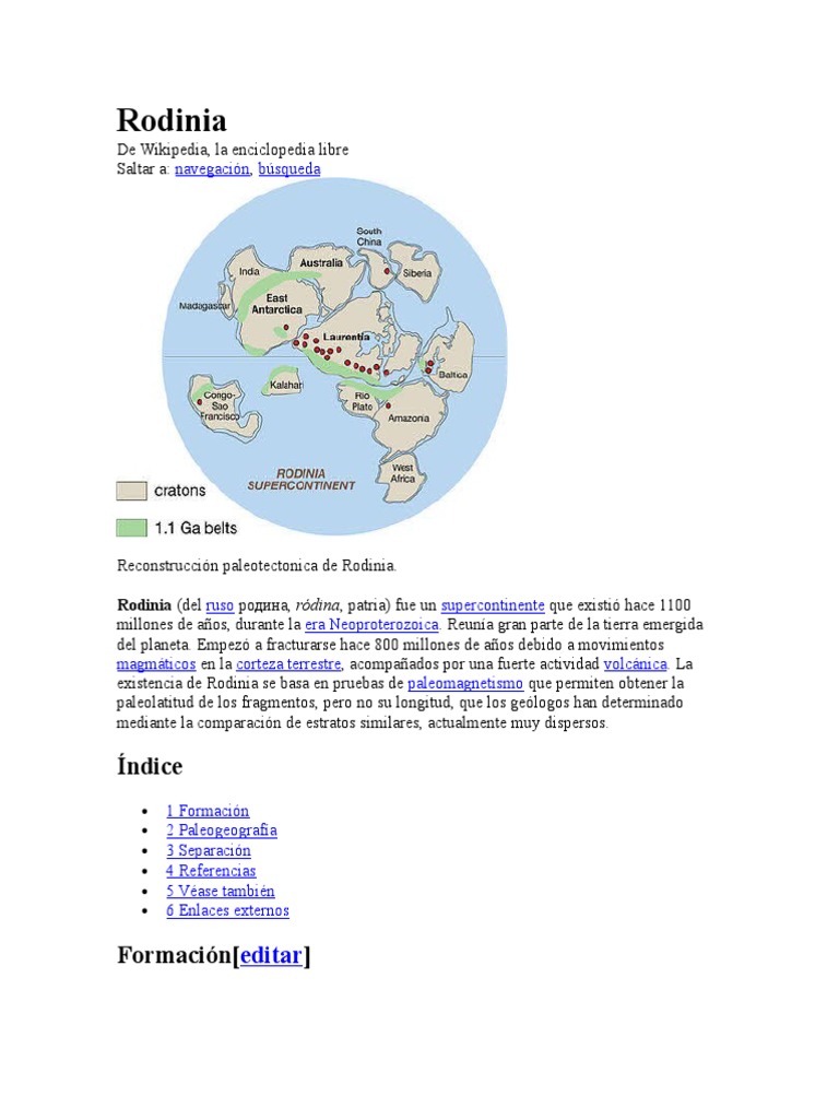 Rodinia | Geología | Ciencias de la Tierra
