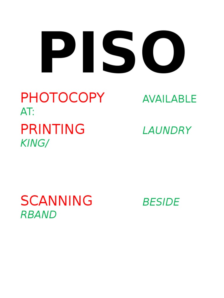 Printing & Laundry Services Info | PDF