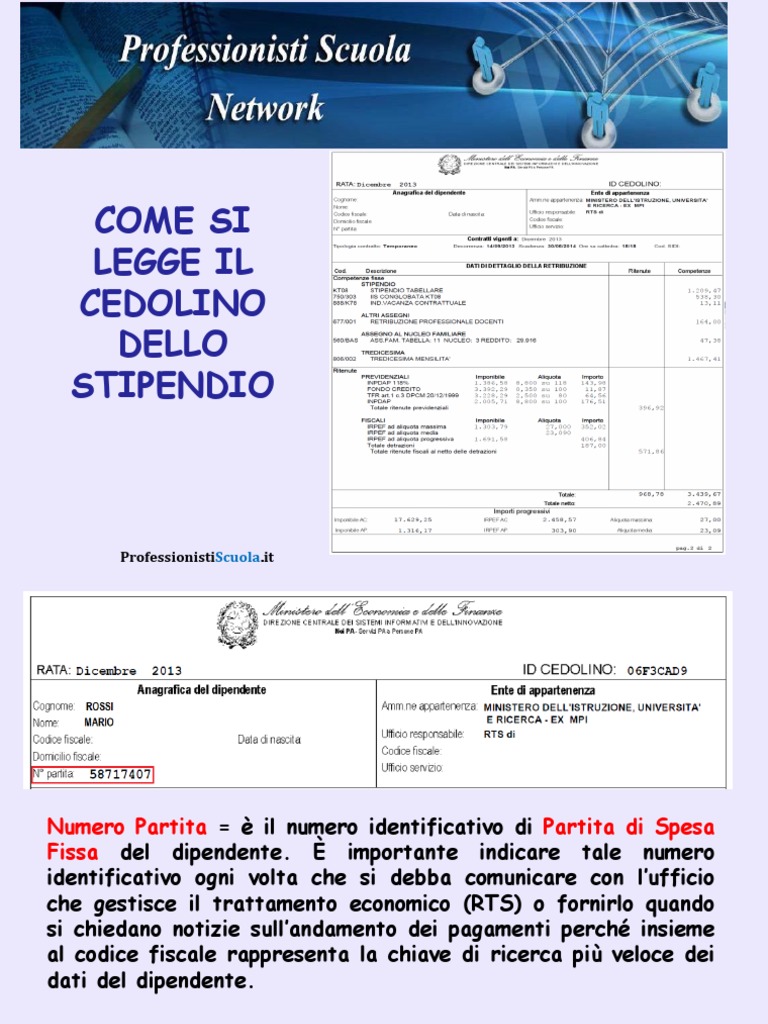 Guida Al Cedolino Professionisti Scuola | PDF