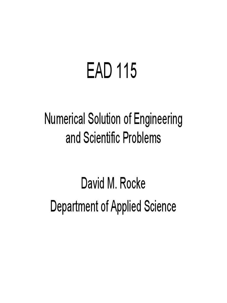 Numerical Solution of Engineering and Scientific Problems David M ...