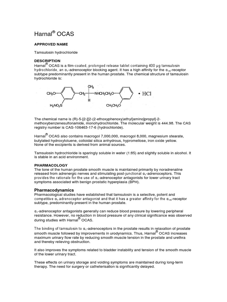 Harnal OCAS PI NCDS02 SI Approved 29aug14 | PDF | Pharmacokinetics ...