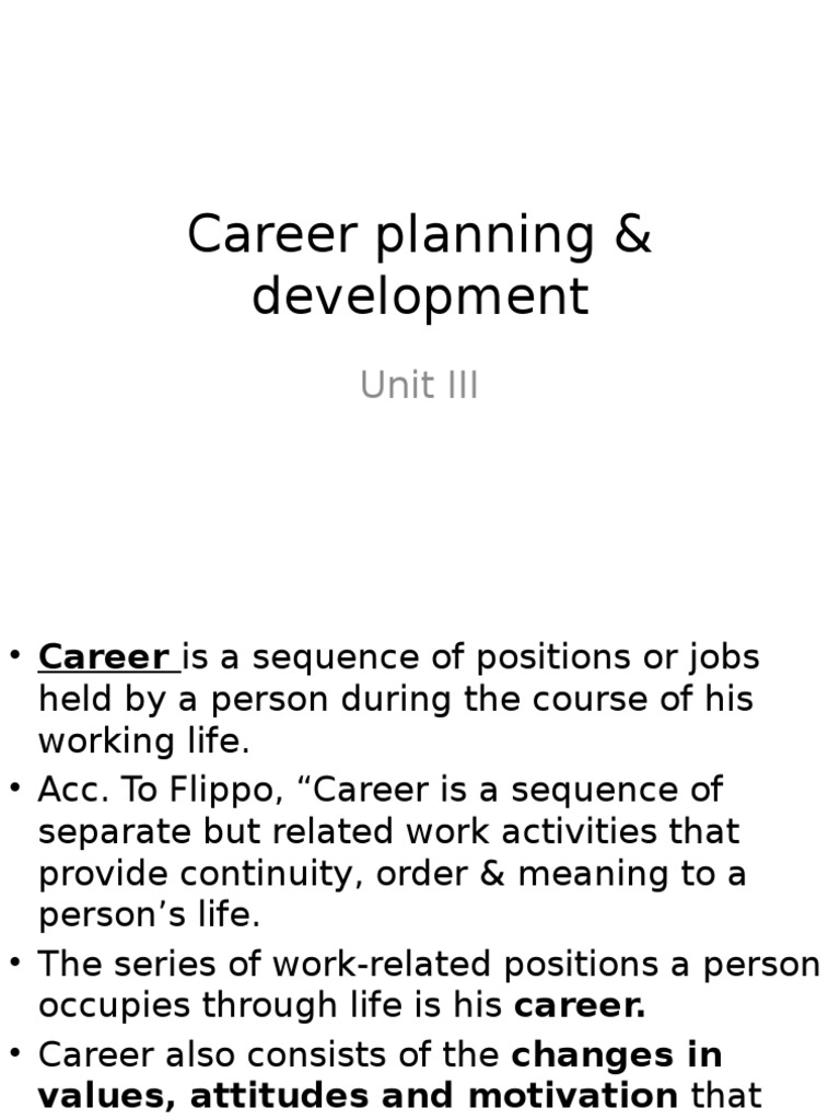 Career Planning and Development Guide | PDF | Employment | Social ...