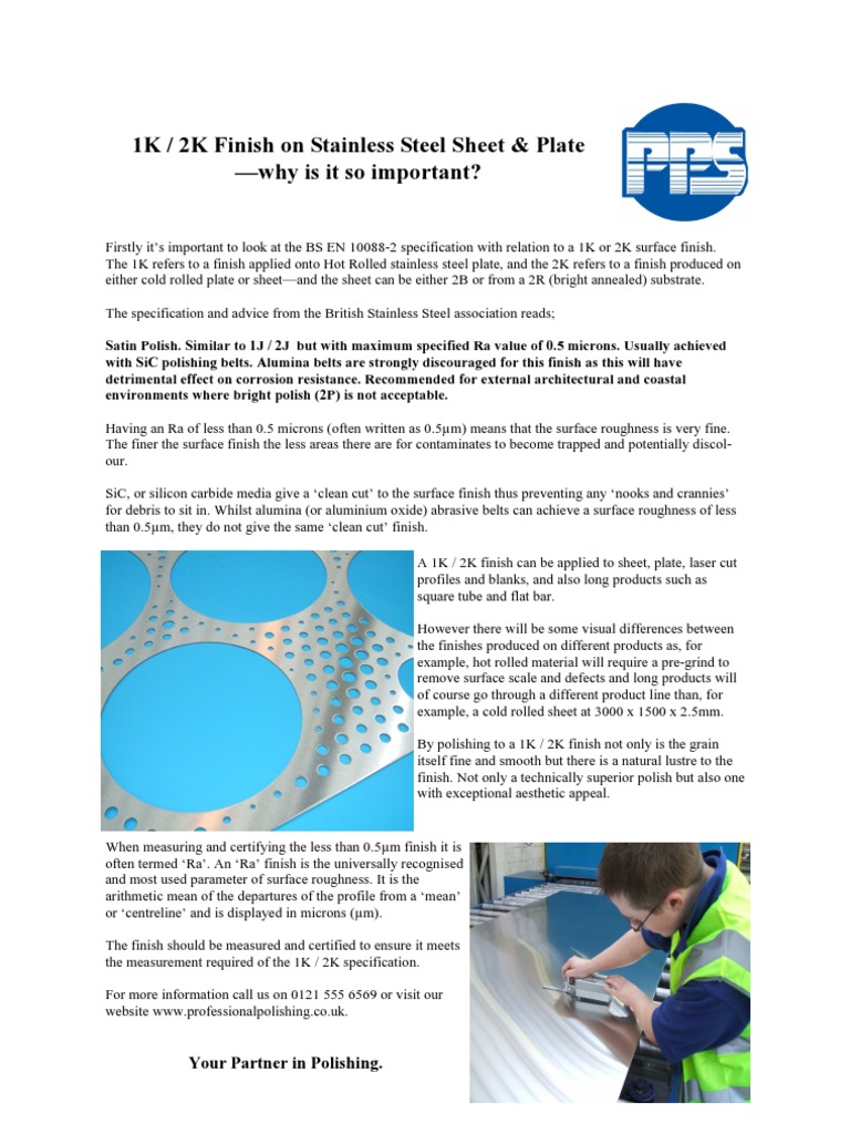 2K Finish On Sheet | PDF | Surface Roughness | Stainless Steel