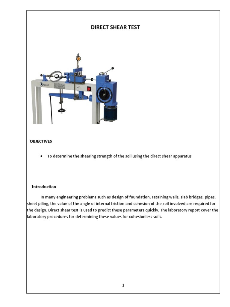 Direct Shear Test Procedure and Analysis | PDF | Soil | Friction