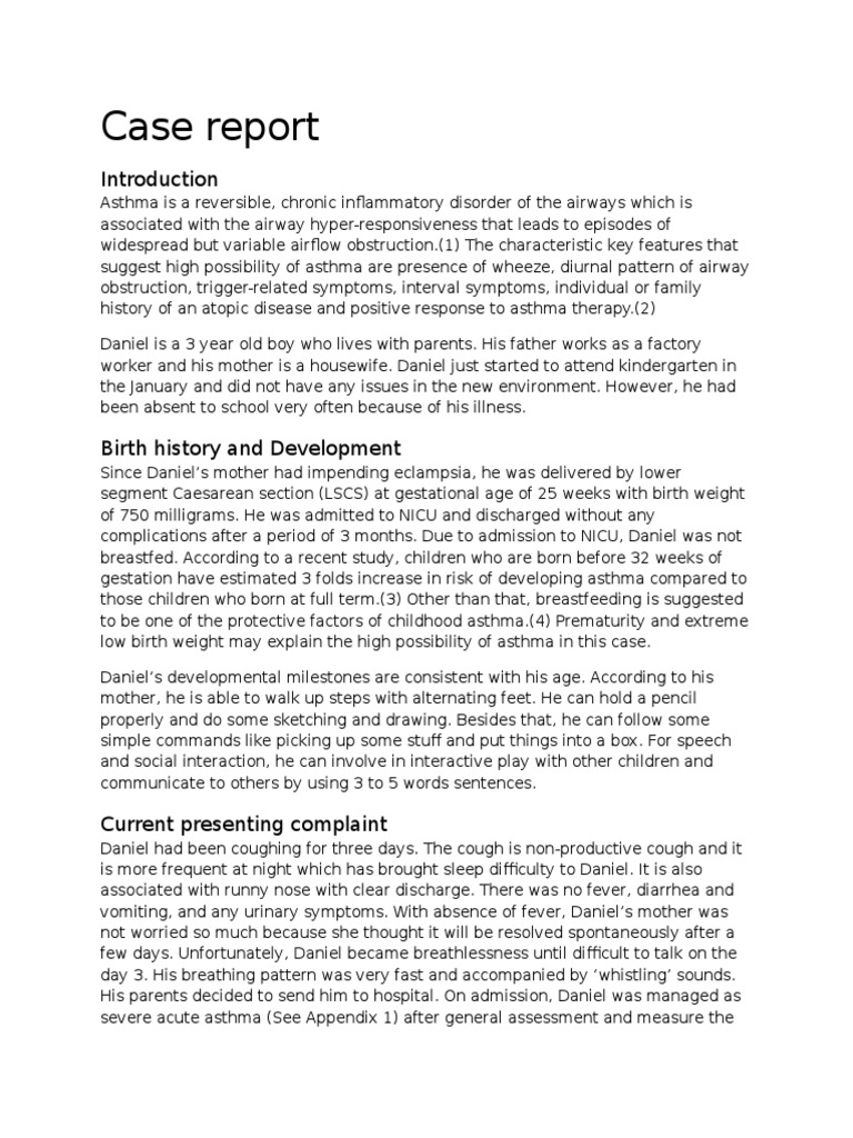 Asthma Case Report Final | PDF | Asthma | Pneumonia