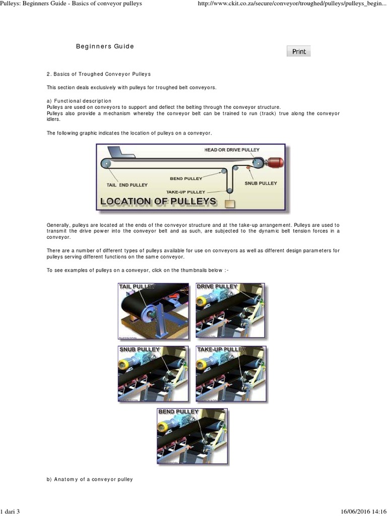 Pulleys - Beginners Guide - Basics of Conveyor Pulleys | PDF | Belt ...
