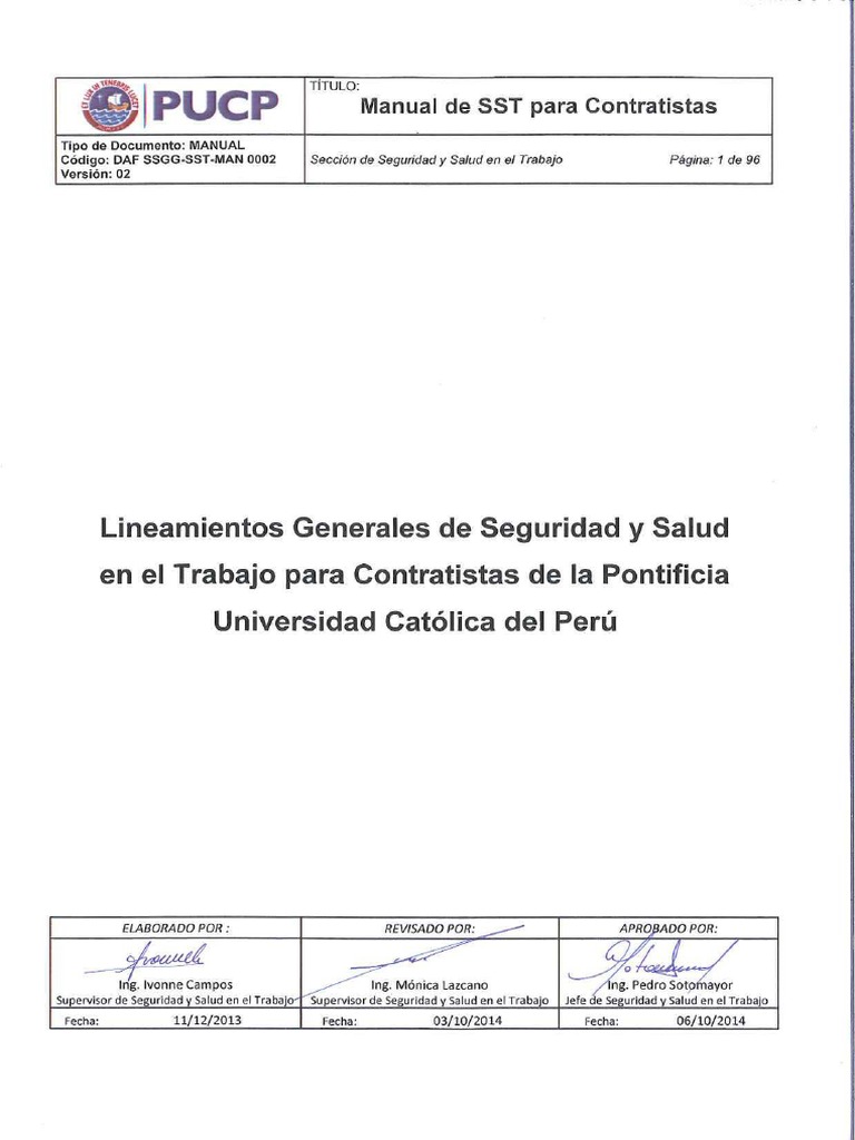 Manual de Manual de SST para ContratistasSST para Contratistas | PDF | Outsourcing | La seguridad