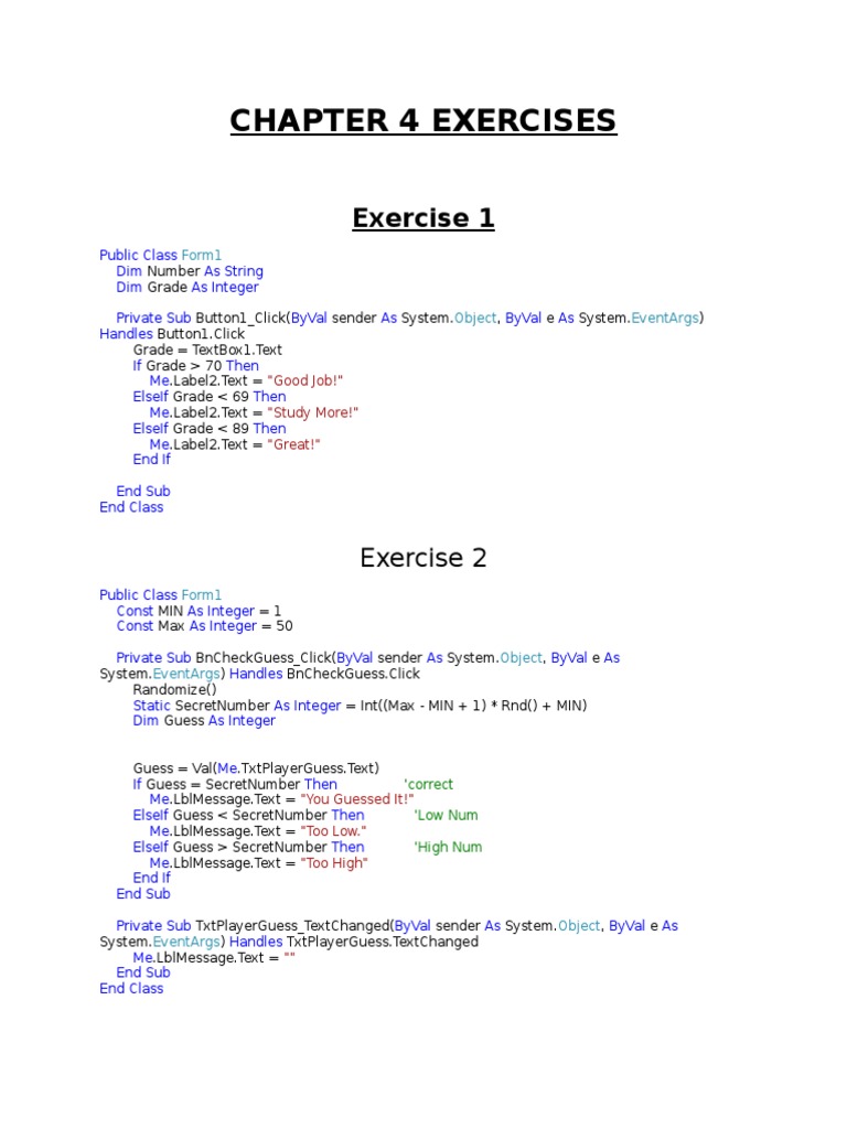 Chapter 4 Exercises | PDF | Science | Technology (General)
