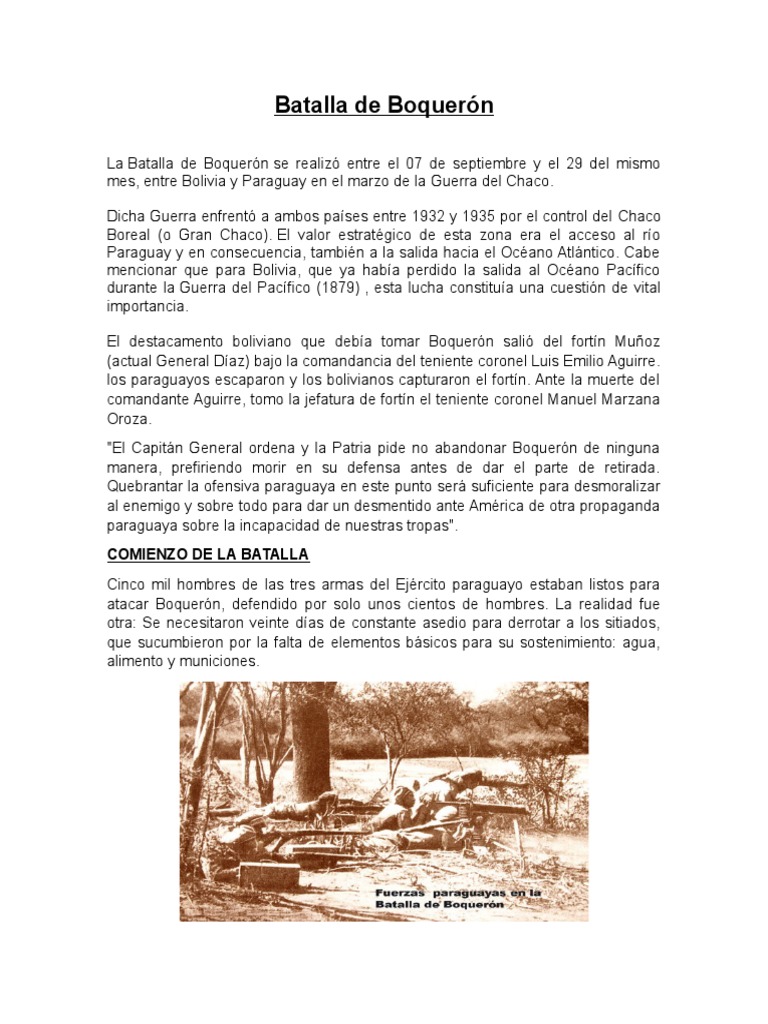 Batalla de Boquerón | PDF | Guerra | Conflictos del segundo milenio