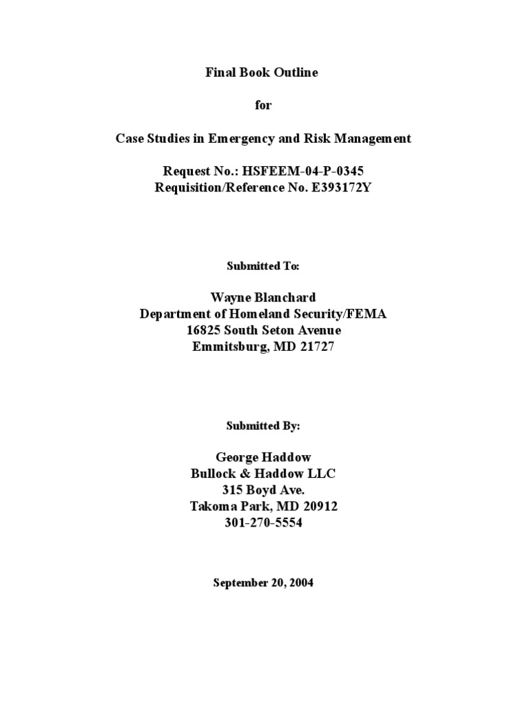 Case Studies in Emergency and Risk Management | PDF | Emergency ...