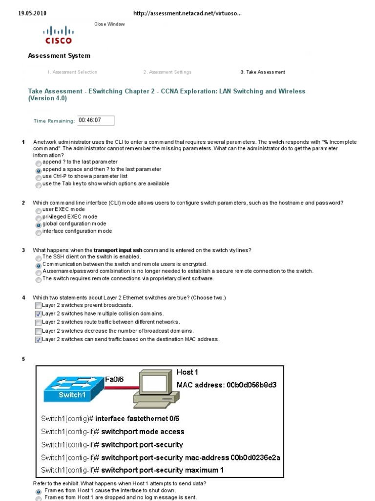CCNA 3 Chapter 2 - 95% | PDF | Network Switch | Password