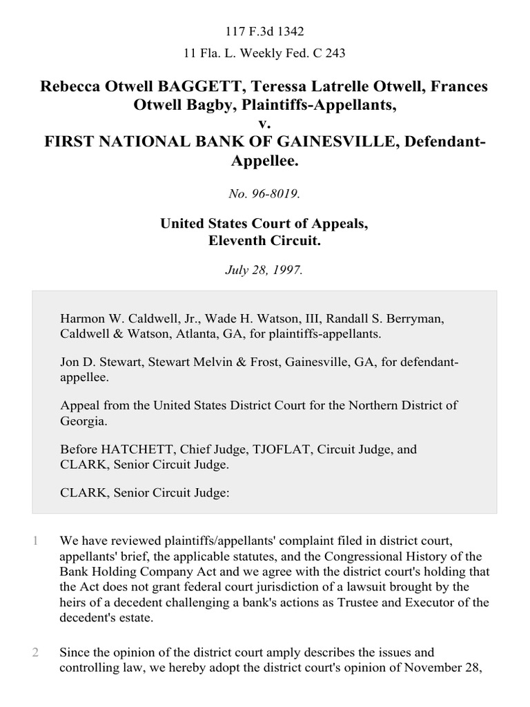 Rebecca Otwell Baggett, Teressa Latrelle Otwell, Frances Otwell Bagby v ...