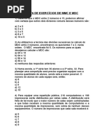 Exercicios de MMC e MDC para 6° Ano Com Gabarito | PDF