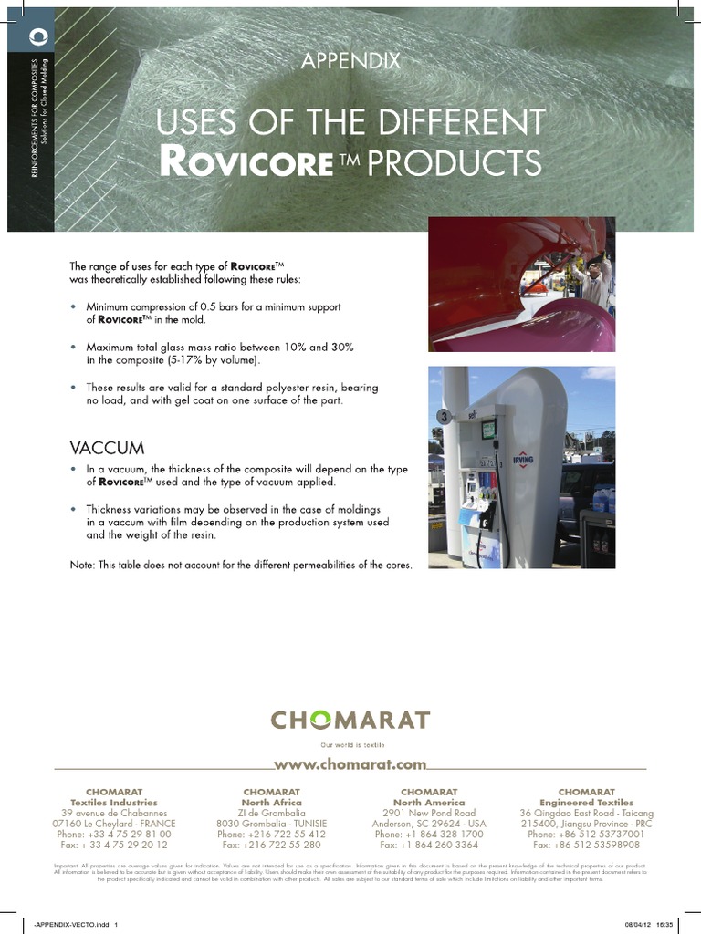 Chomarat Rovicore Product Information | PDF | Business | Technology ...