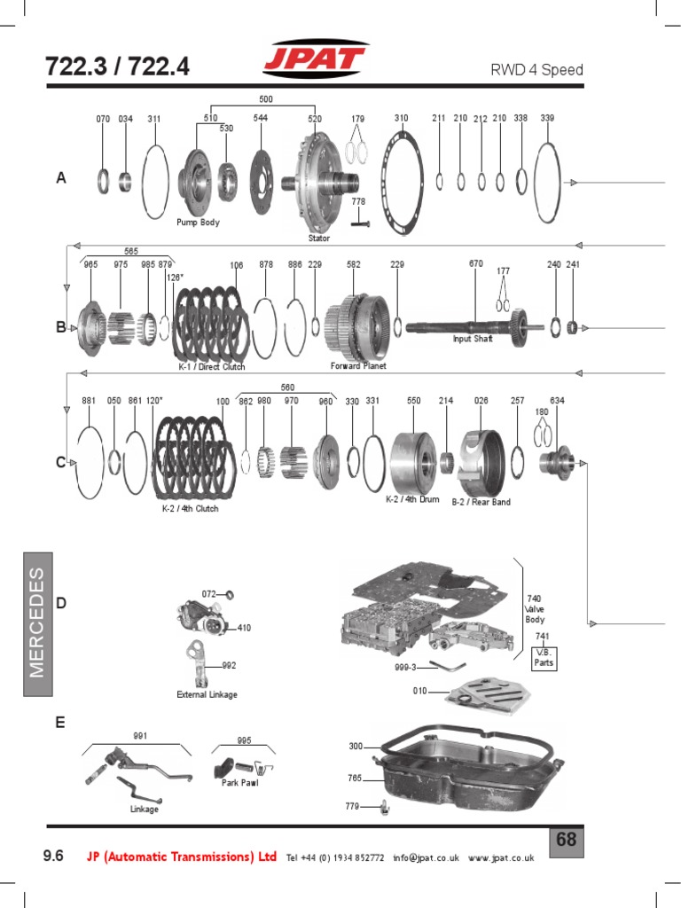 59 Mercedes 1B 722.3 722.4 PDF | PDF | Gear | Automatic Transmission