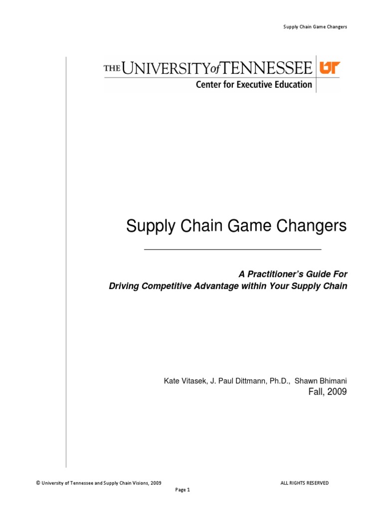 Supply Chain Game Changers | PDF | Lean Manufacturing | Supply Chain