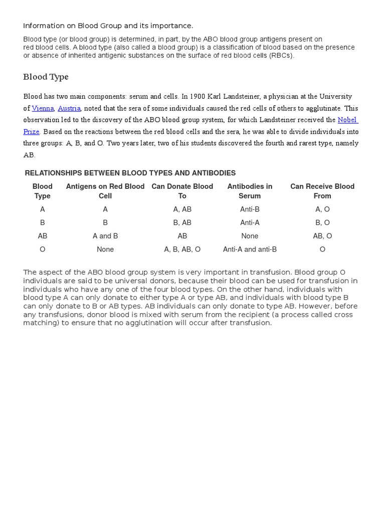 Understanding Blood Types | PDF