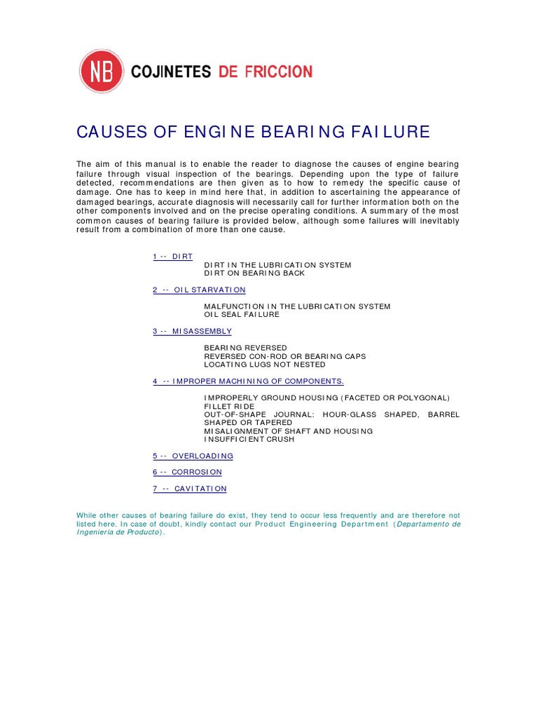 Diagnosing Engine Bearing Failures | PDF