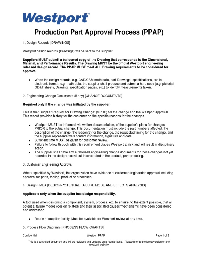 Production Part Approval Process | PDF | Specification (Technical ...