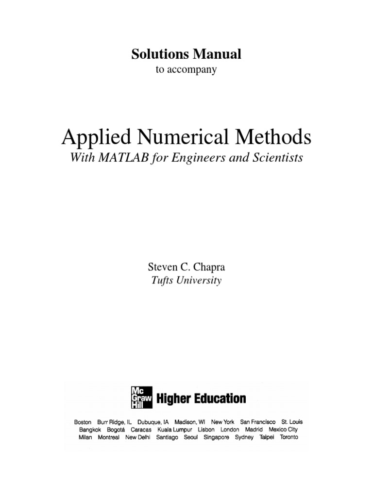 Solution Manual - Applied Numerical Methods With MATLAB For Engineers and Scientists | PDF