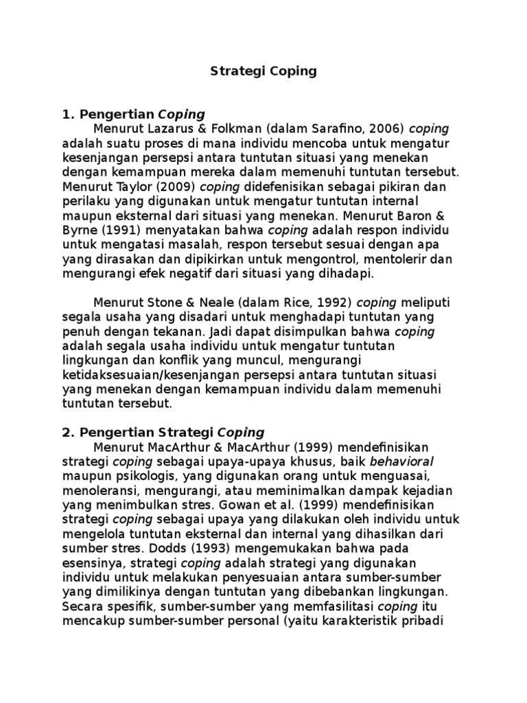 Strategi Coping | PDF