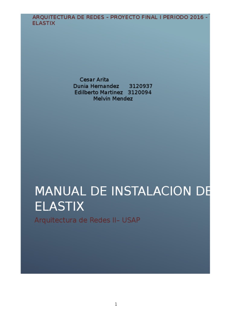 Manual de Instalación de Elastix Redes Ii | PDF | Redes | Tecnología ...