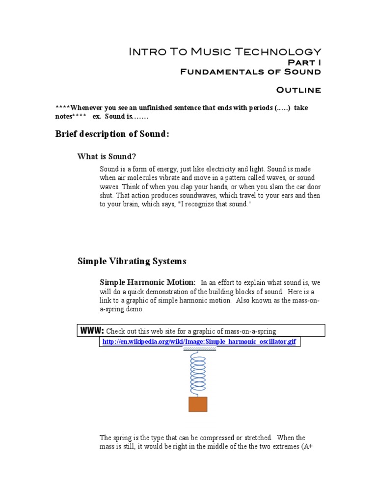01 - Fundamentals of Sound | PDF | Harmonic | Pitch (Music)