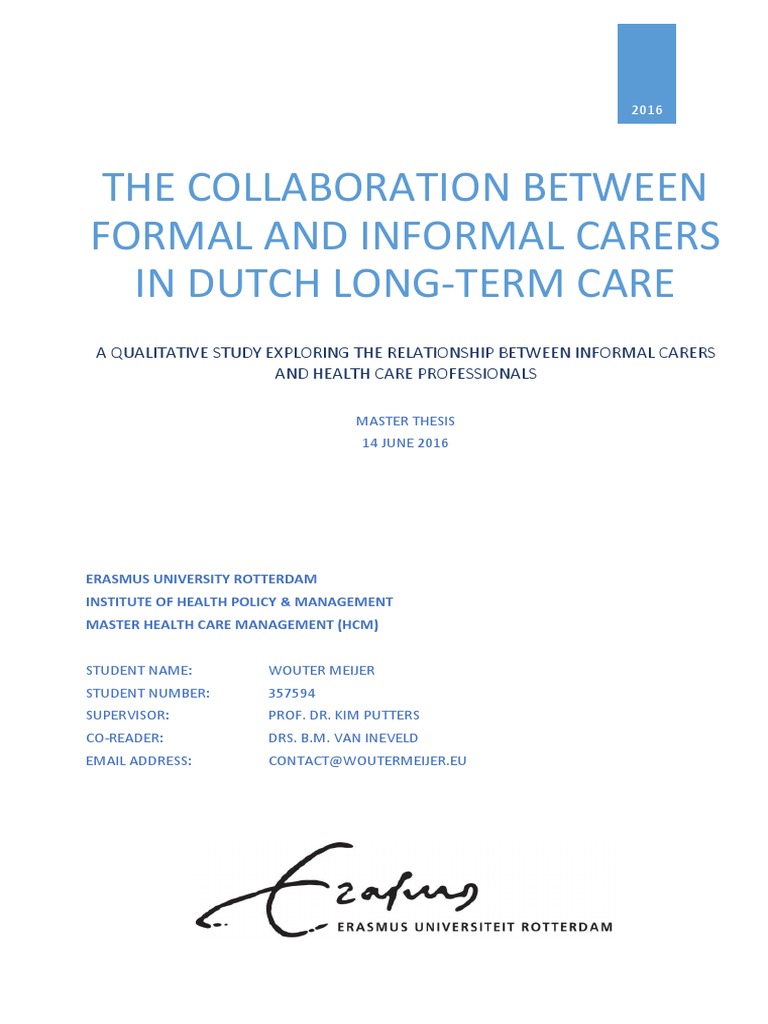 The Collaboration Between Formal and Informal Carers in Dutch Long-Term ...
