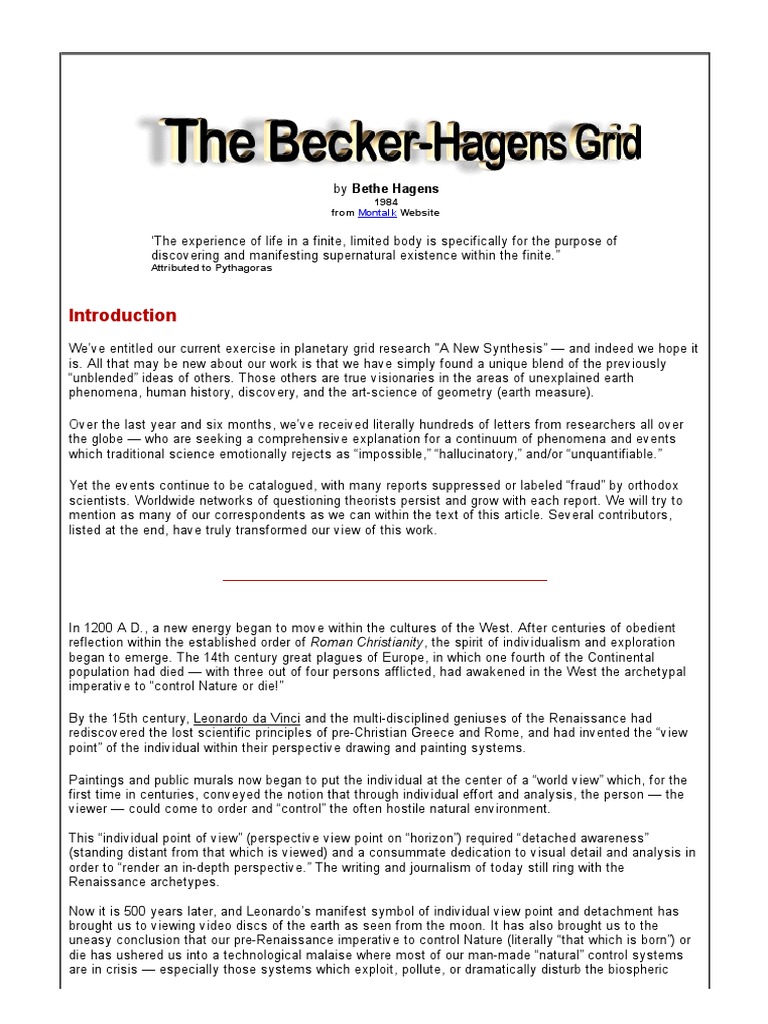 The Becker-Hagens Grid | PDF | Nature | Teaching Mathematics