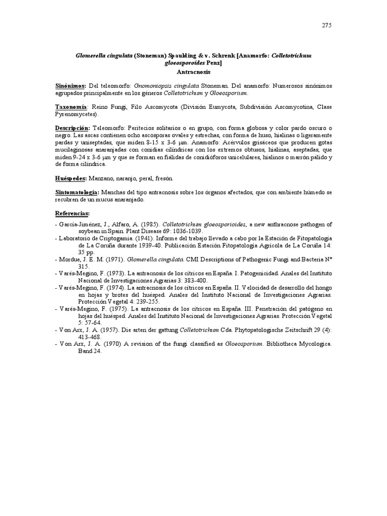 Glomerella Cingulata | PDF