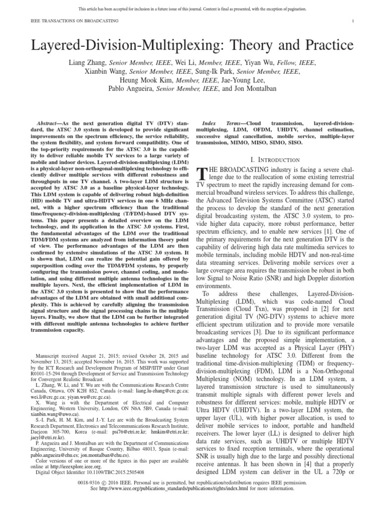 Layered-Division-Multiplexing in ATSC 3.0 | PDF