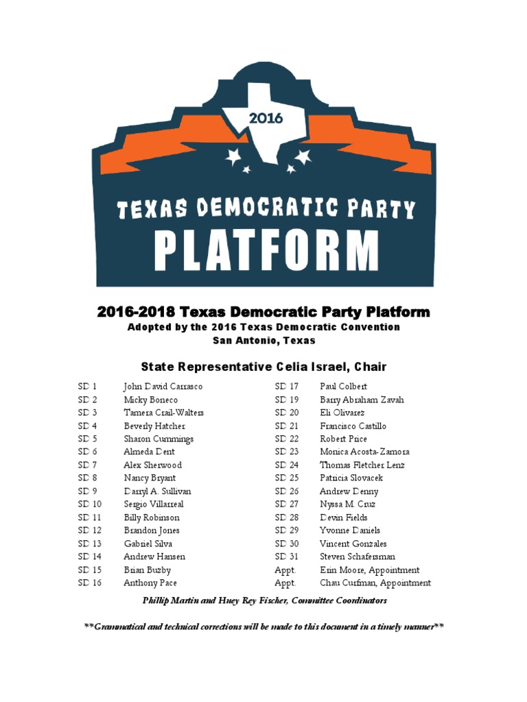 Texas Democratic Party Platform 2016-2018 | PDF | Medicaid | Patient ...