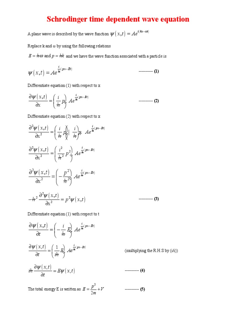 Schrodinger Wave Equations | PDF | Wave Function | Schrödinger Equation
