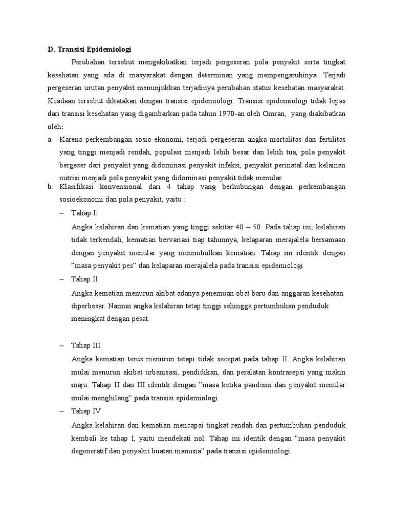 Transisi Epidemiologi | PDF