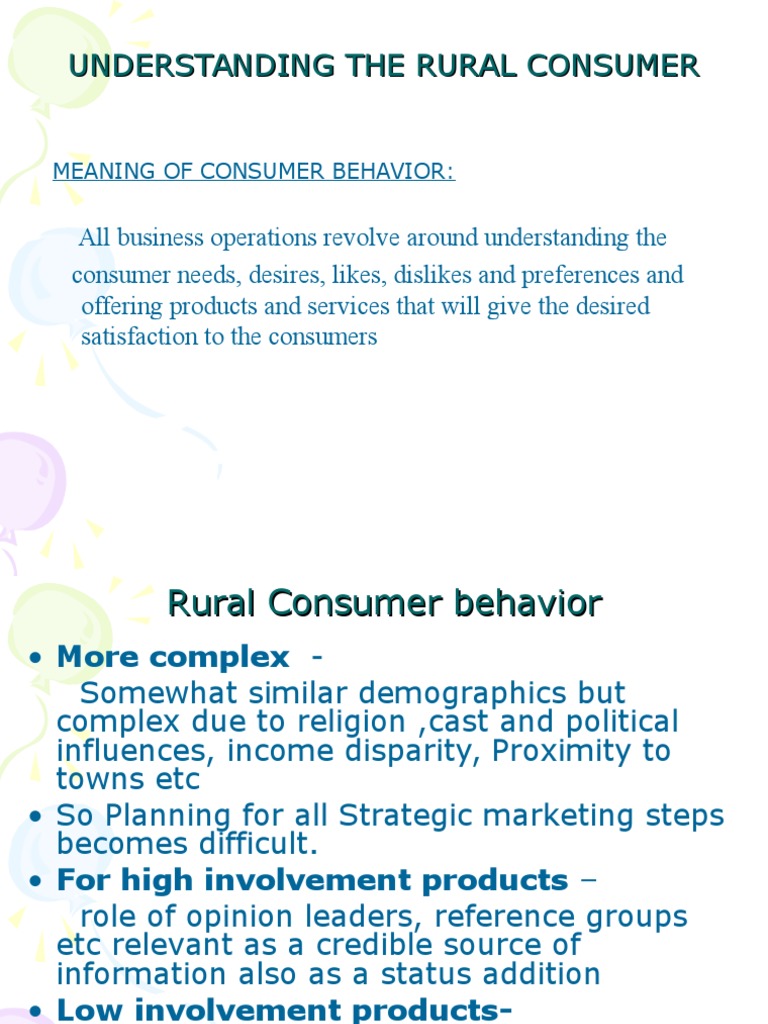 Rural Marketing Consumer Behavior | PDF | Norm (Social) | Behavior