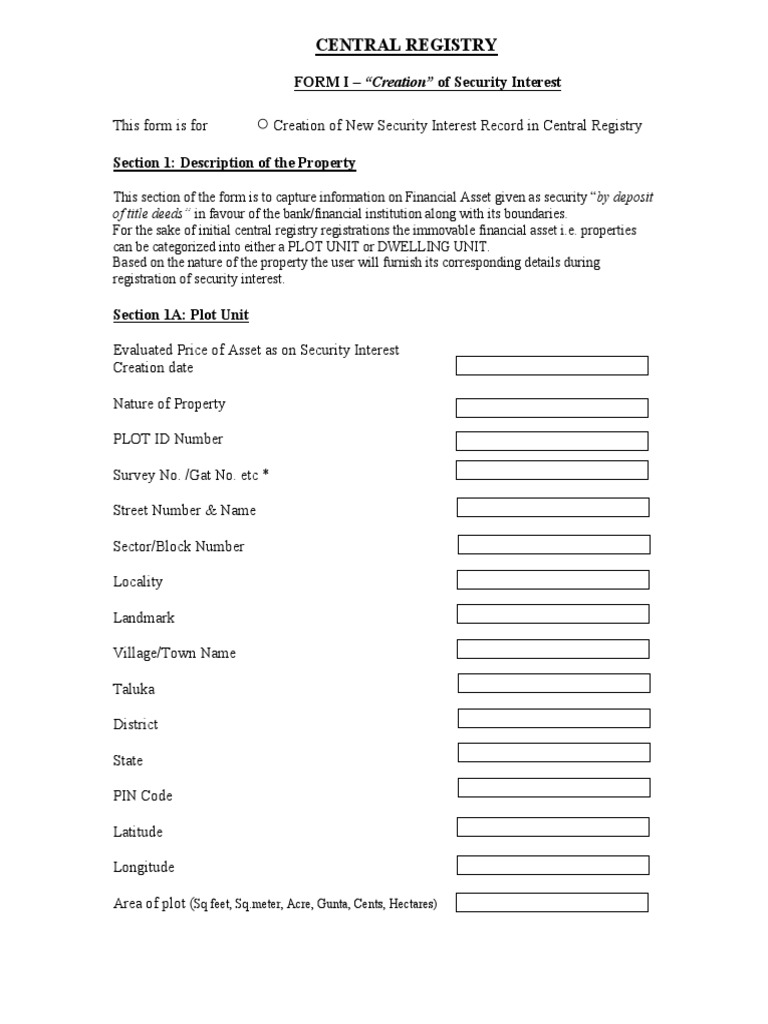 CERSAI Revised Form I | PDF | Limited Liability Partnership | Law