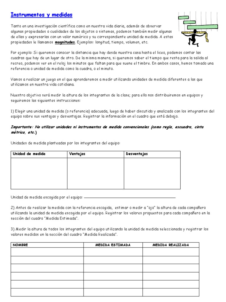 Juego - Instrumentos y Medidas | PDF | Volumen | Hora