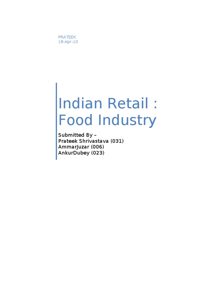 Indian Retail Food | PDF | Grocery Store | Retail