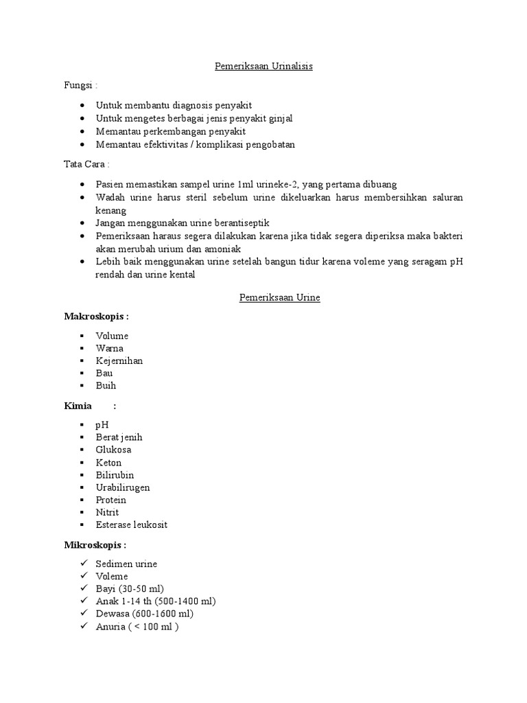 Pemeriksaan Urinalisis | PDF | Kesehatan Holistik