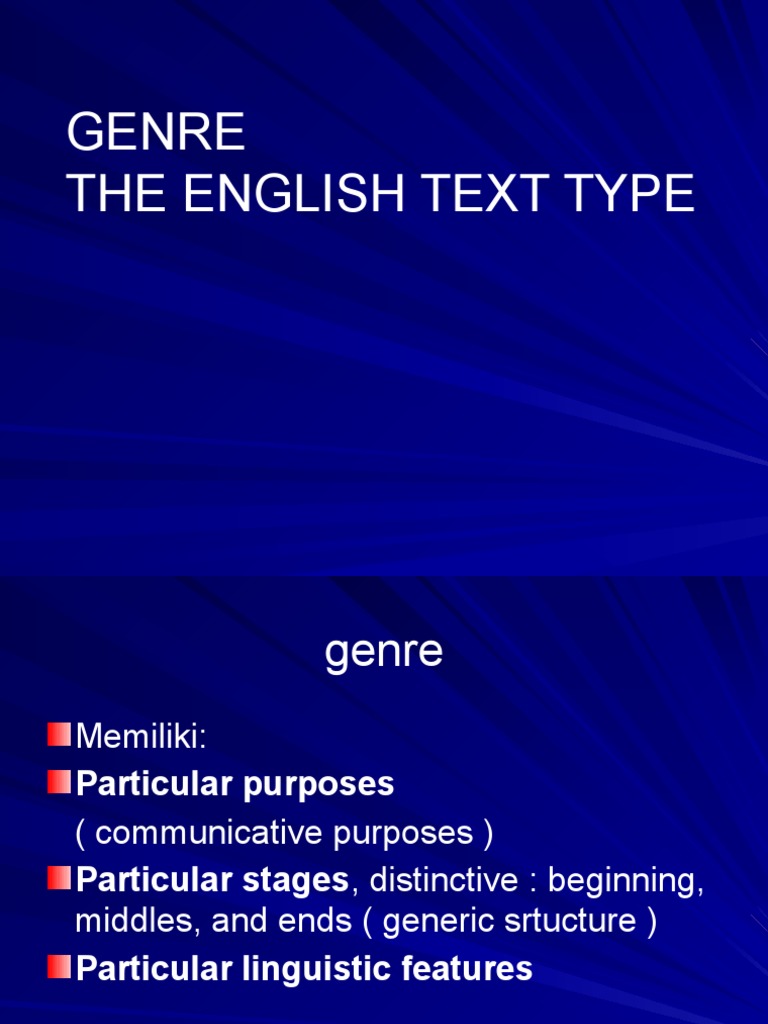 Understanding English Text Types and Genres | PDF | Verb | Grammatical ...