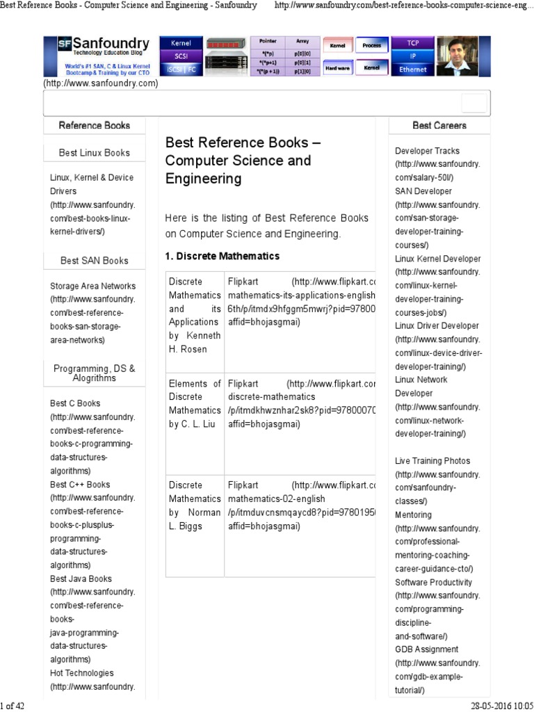 Best Reference Books - Computer Science and Engineering - Sanfoundry ...