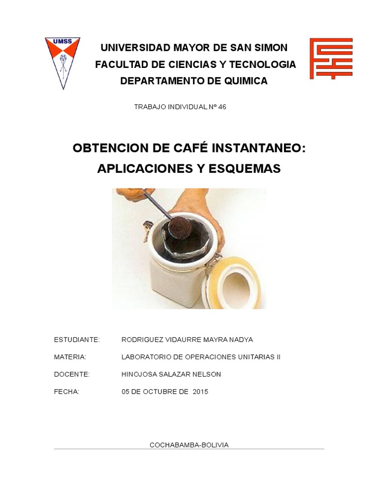 Obtencion de Cafe Instantaneo Explicacion y Esquemas (Mayra Nadya ...