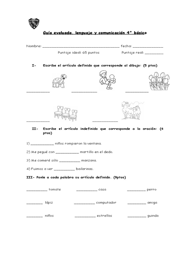 Guia Evaluada Lenguaje (Palabras Variables) | PDF | Adjetivo | Reglas
