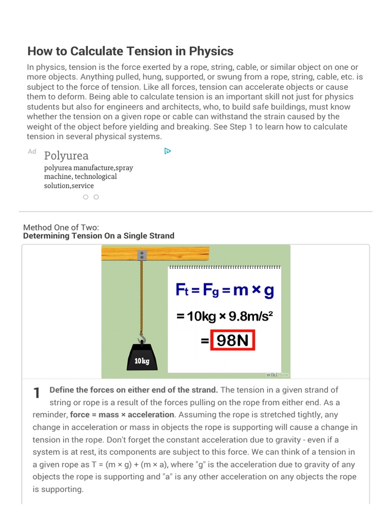 How to Calculate Tension in Physics | PDF | Tension (Physics) | Force