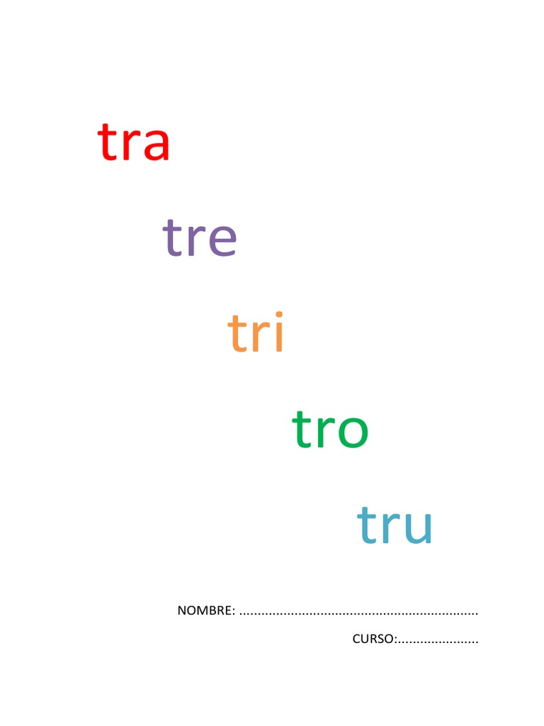 TRA TRE TRI TRO TRU Imprenta PDF | PDF