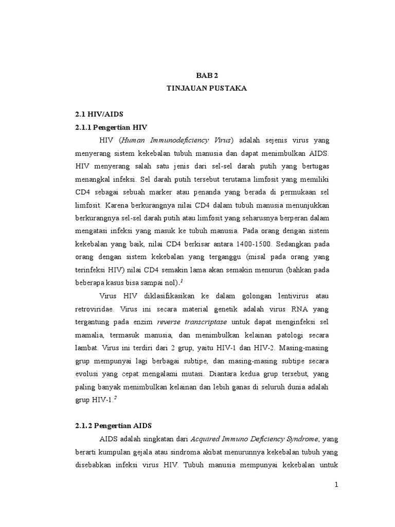 Bab II Hiv Aids | PDF | Pengembangan Diri