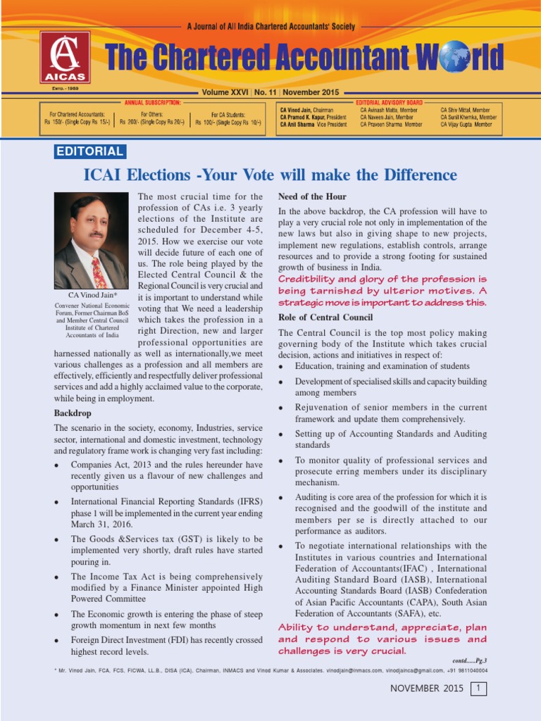 ICAI Elections - Your Vote Will Make The Difference | PDF | Limited ...